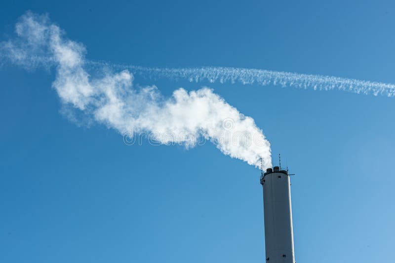 Steam Rising from a Tall Chimney.. Stock Photo - Image of home, house ...