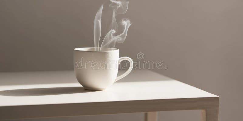 Steam Rising from a White Mug on a Table. Stock Illustration ...