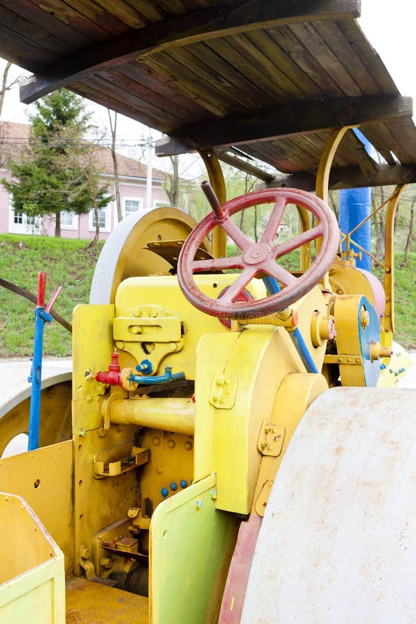 Old Steam Roller Machines For Laying Of Asphalt Stock Photo - Image of ...