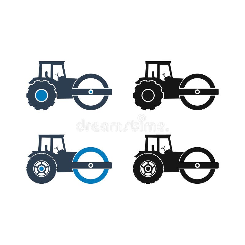 Steam Roller Icon Set. stock vector. Illustration of icon - 183202469