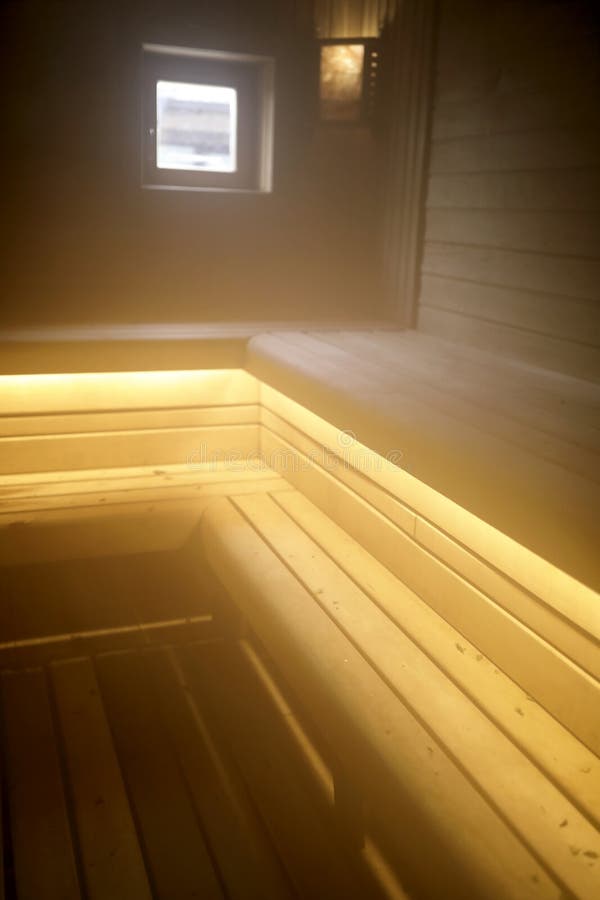 Steam room interior stock image. Image of brown, lamp - 140781983