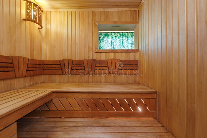 Steam Room Lined with Wood Bath Sauna Stock Photo - Image of bench ...