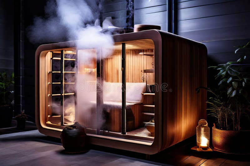 Steam Sauna with Essential Oil Diffuser Stock Illustration ...