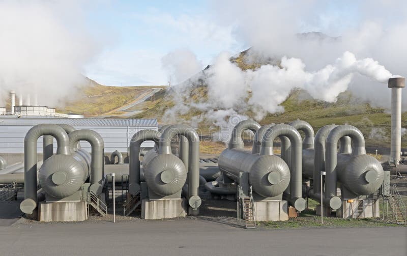 Steam Separators at a Geothermal Energy Plant Stock Image - Image of ...