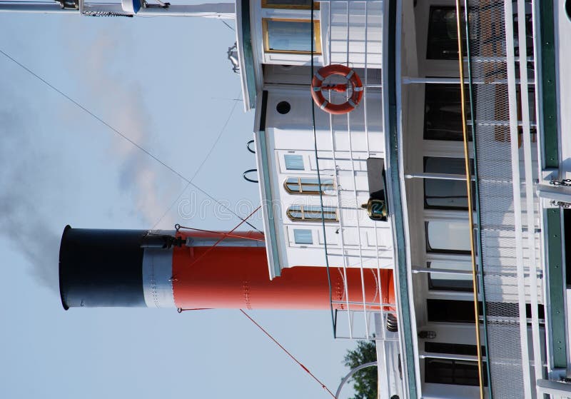 Smoke stack on steam ship stock photo. Image of lamp, faring - 3984678