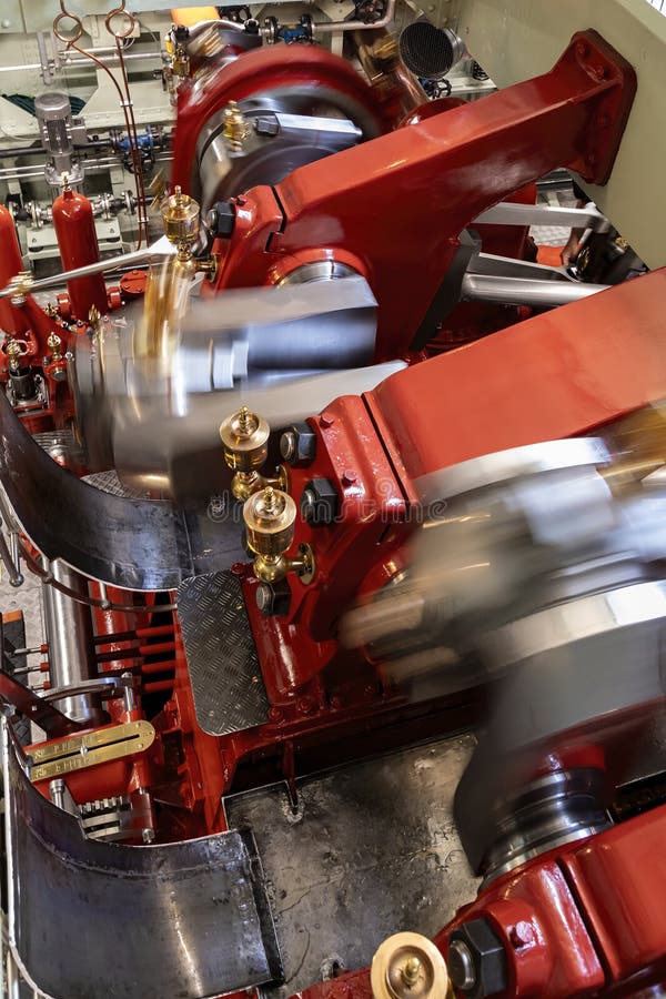 Steam Ship Engine in Motion Stock Image - Image of engineering ...
