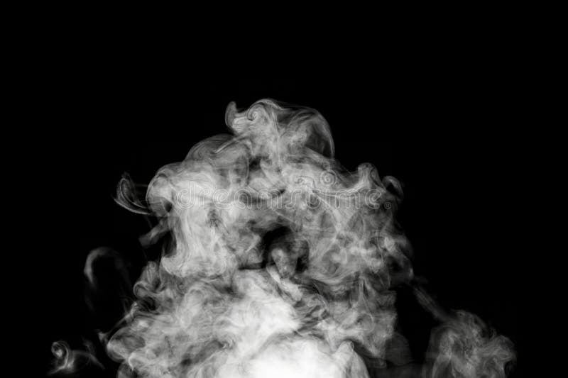 Steam or Smoke Isolated on Black Background Stock Image - Image of ...