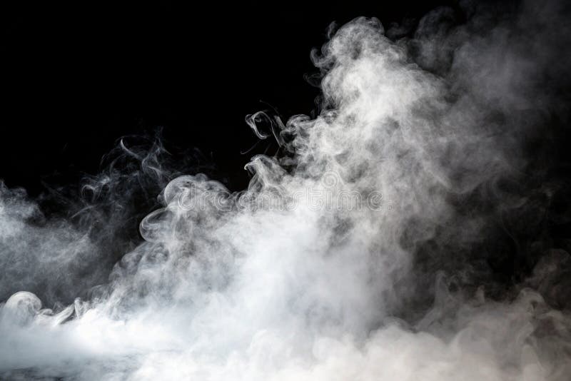 Steam, Smoke, and Vapor Isolated on Black Background for Mystical ...