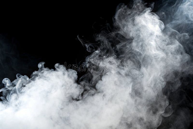 Steam, Smoke, and Vapor Isolated on Black Background for Mystical ...