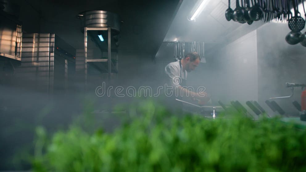 The Steam Taking Control of the Restaurant Kitchen Stock Image - Image ...