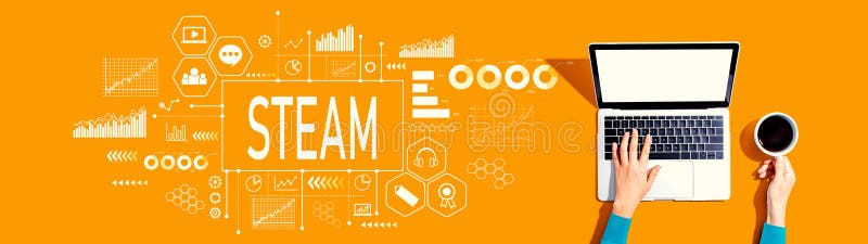 STEAM Theme with Person Using a Laptop Stock Photo - Image of engineer ...