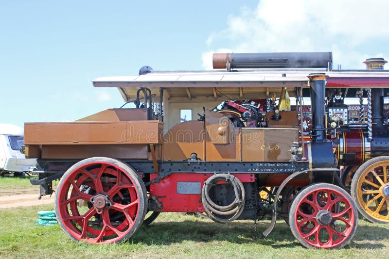 Steam traction engine stock photo. Image of work, wheel - 128868742