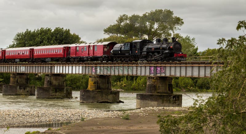 Steam Train Bridge editorial photo. Image of zealand - 81276026