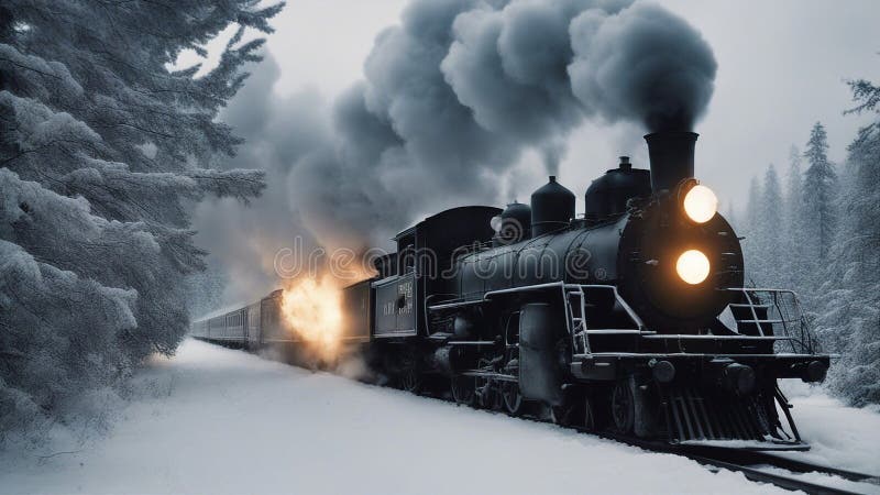 Steam Train in the a Burning on Fire Steam Train that Expels White ...