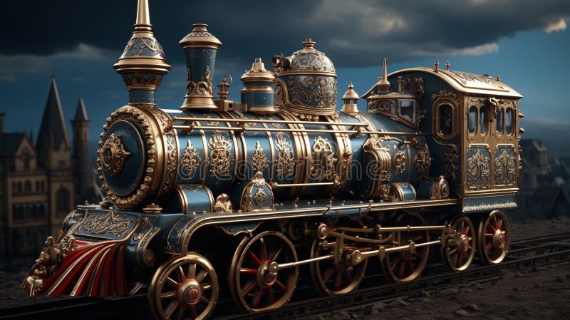 A Steam Train Chugging through a Snow Covered Forest Stock Illustration ...