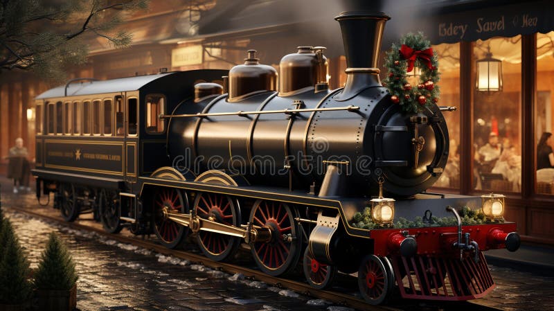 A Steam Train Chugging through a Snow Covered Forest Stock Illustration ...