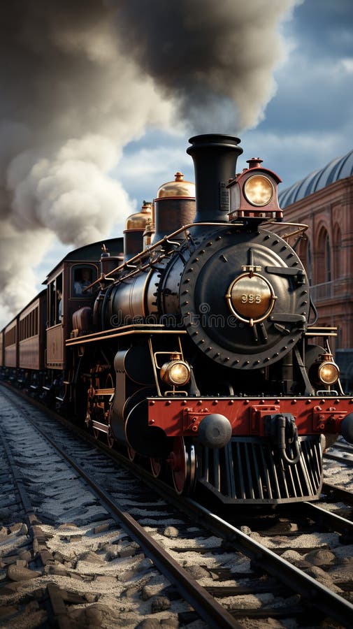 A Steam Train Chugging through a Snow Covered Forest Stock Illustration ...