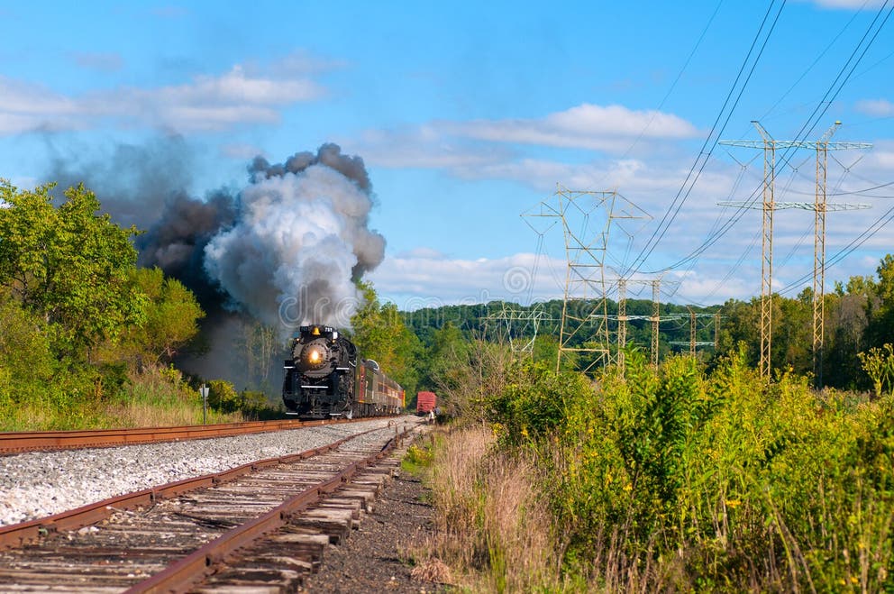 Steam train coming stock photo. Image of forest, locomotive - 33758380