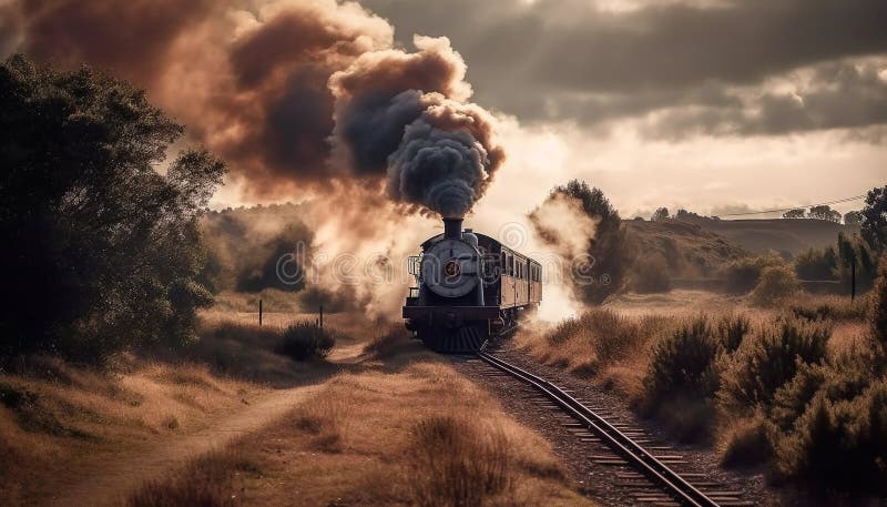 Steam Train Crashes, Causing Destruction and Air Pollution in Nature ...