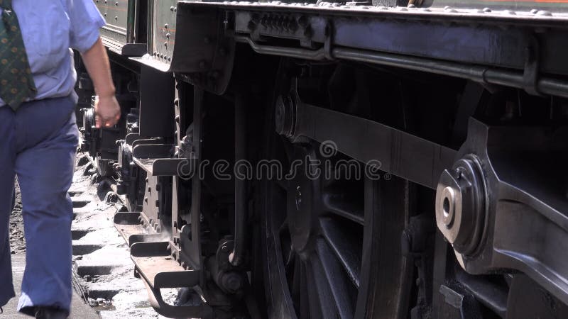 Steam Train Driver Walks Past Camera with Sound 4K Stock Footage ...