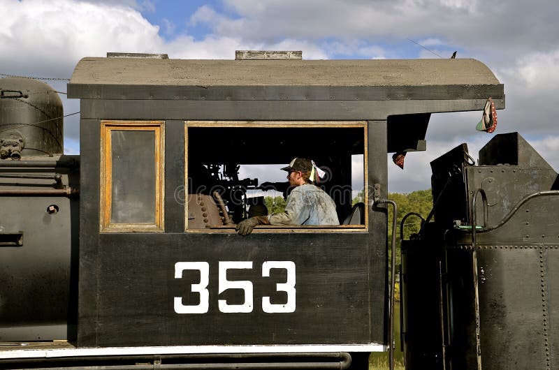 Steam Train Locomotive Operator Editorial Photography - Image of carbon ...