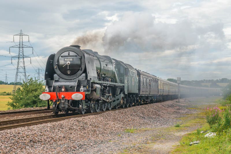 Steam Train on a Modern Railway Editorial Stock Photo - Image of stem ...