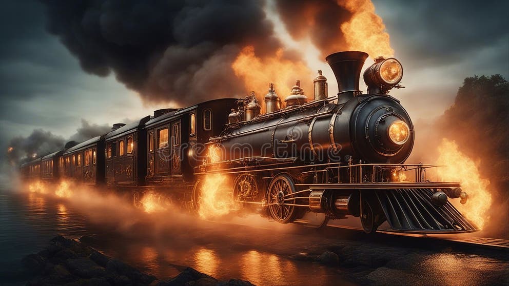 Steampunk Train Sky Stock Illustrations – 225 Steampunk Train Sky Stock ...