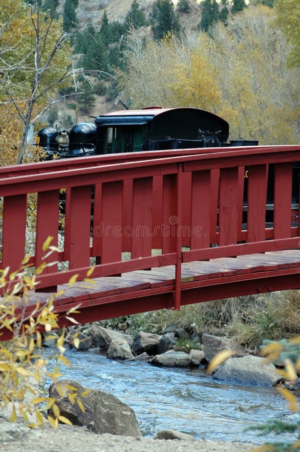 Steam Train and Old Bridge stock image. Image of serene - 289363