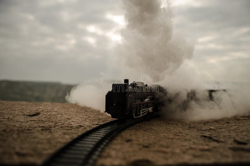 Steam Train in a Open Countryside Concept. Stock Image - Image of ...