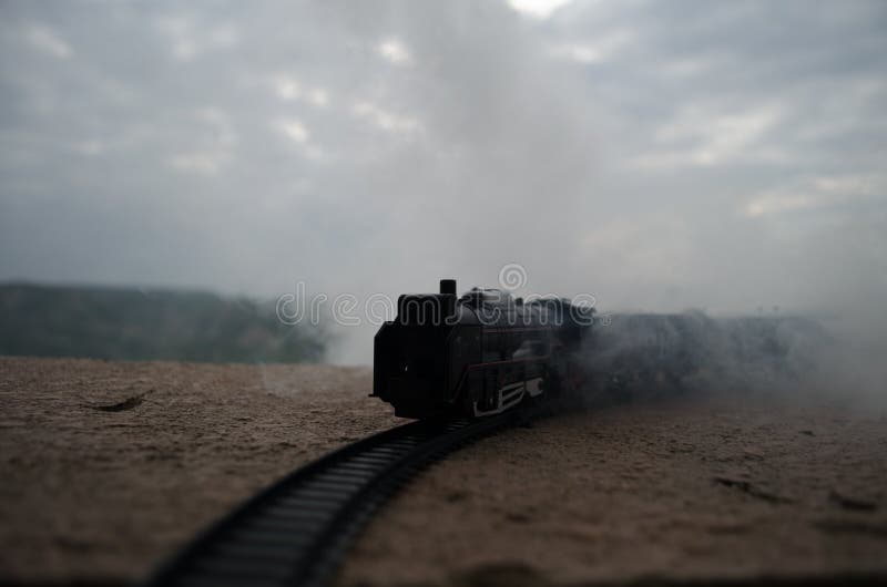 Steam Train in a Open Countryside Concept. Stock Photo - Image of black ...
