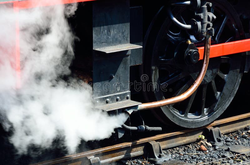 Steam from train pipe stock image. Image of track, copper - 39899661