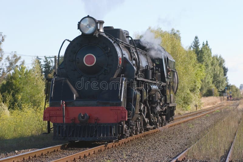 Steam Train on Railway Line Stock Image - Image of receding, distance ...