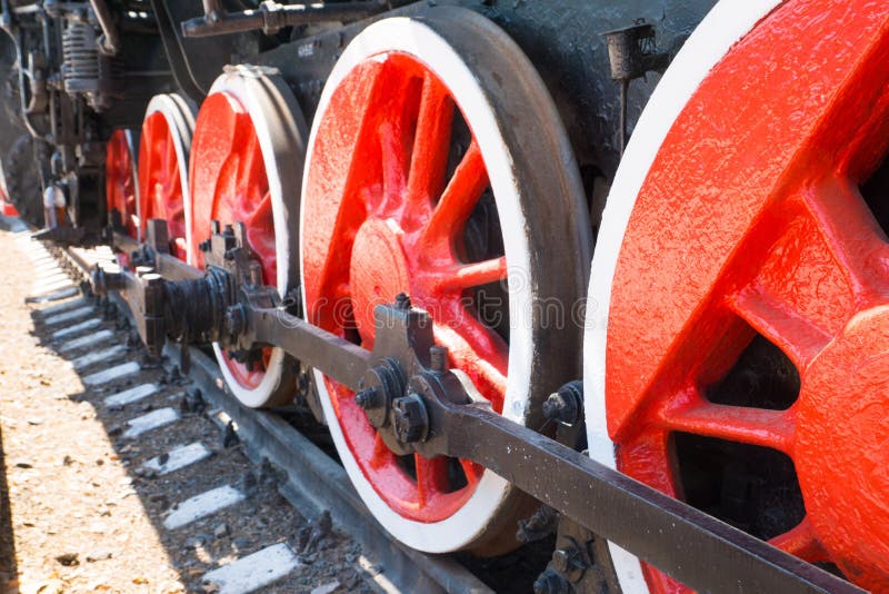 Steam Train Steel Red Wheels Stock Photo - Image of vehicle, locomotive ...