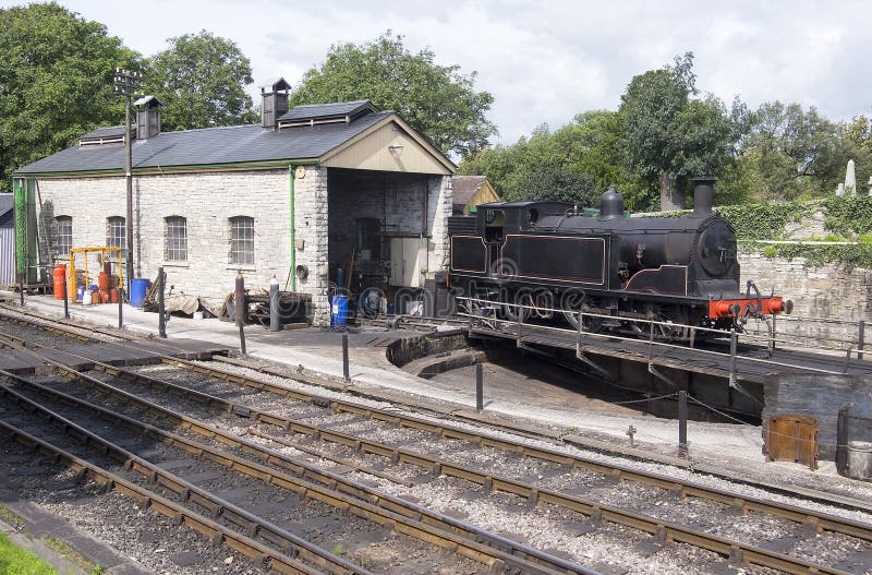 Steam Train on the Turn Table Stock Image - Image of outside, steam ...