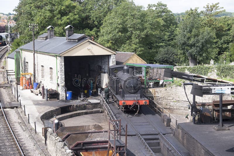 Steam Train on the Turn Table Stock Photo - Image of transport, railway ...