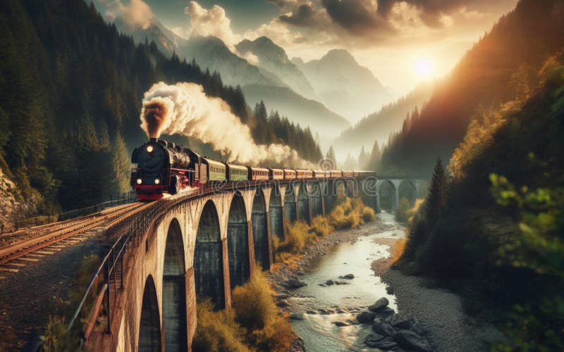 Steam Train on the Way through Winter Landscape Stock Image - Image of ...