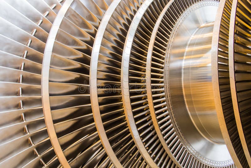 Steam turbine rotor blades stock photo. Image of produce - 38131170