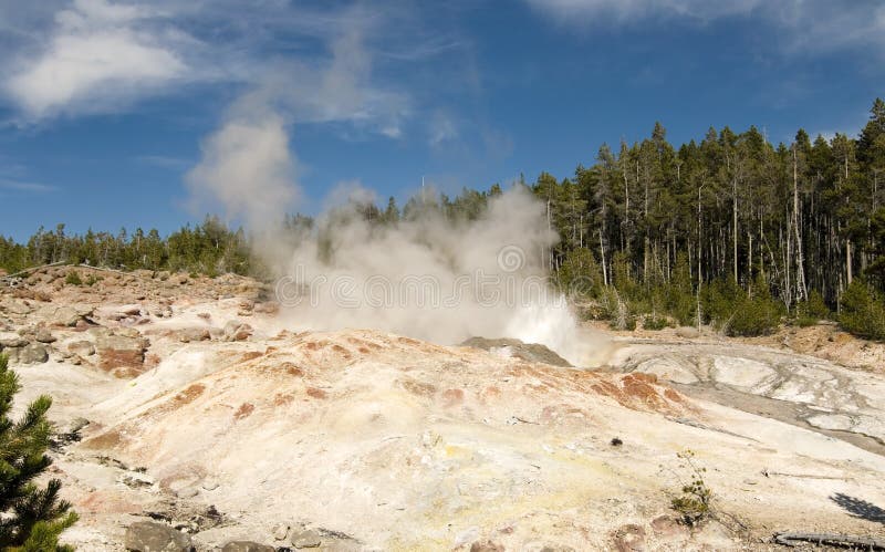 Steamboat Geyser at Norris Geyser Basin in Summer, Yellowstone National ...