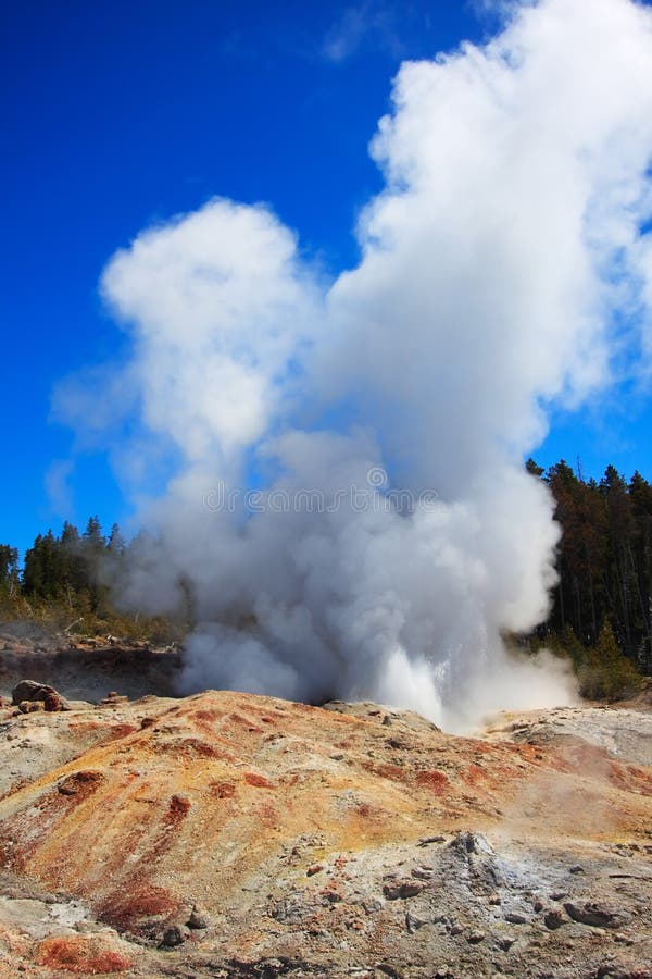 Steamboat Geyser at Norris Geyser Basin in Summer, Yellowstone National ...