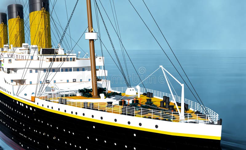 Steamboat Ocean Liner Ship Forecastle Deck View 3D Render Image HDR ...