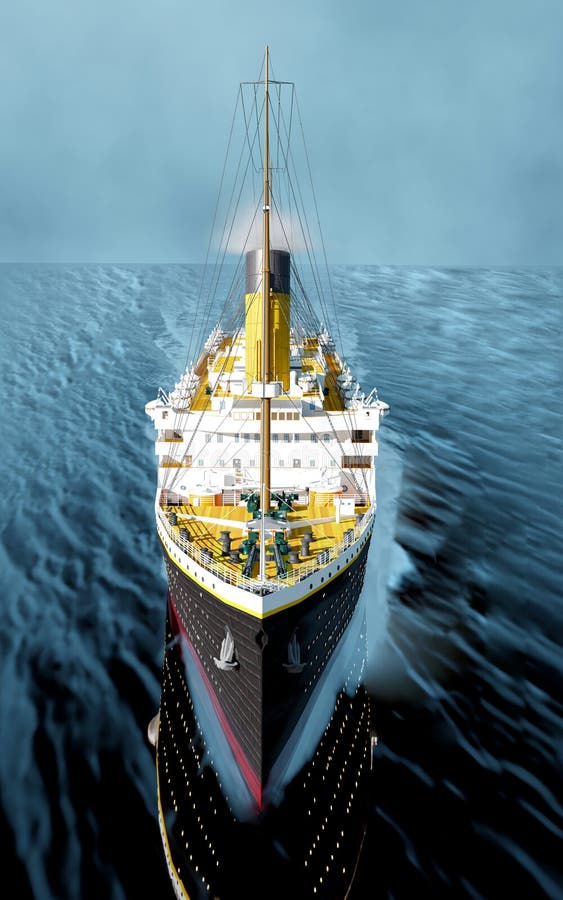 Steamboat Ocean Liner Ship Front Dramatical View 3D Render Image HDR ...