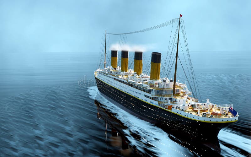 Steamboat Ocean Liner Ship General View 3D Render Image in HDR Aerial ...