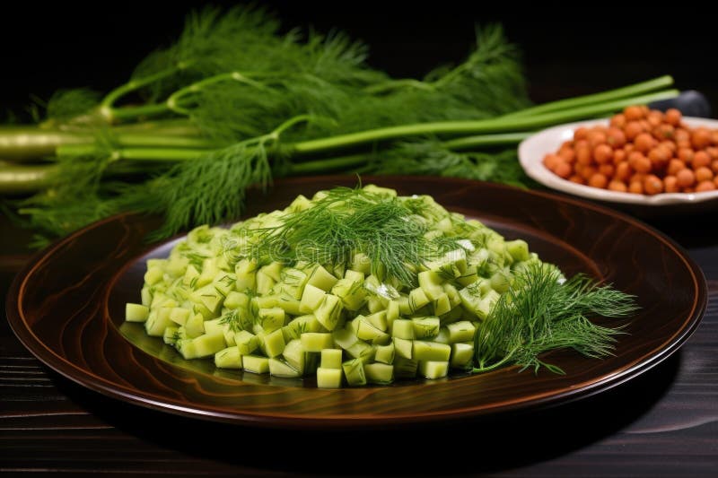 Steamed Beans with Fresh Dill on Plate Stock Photo - Image of fresh ...