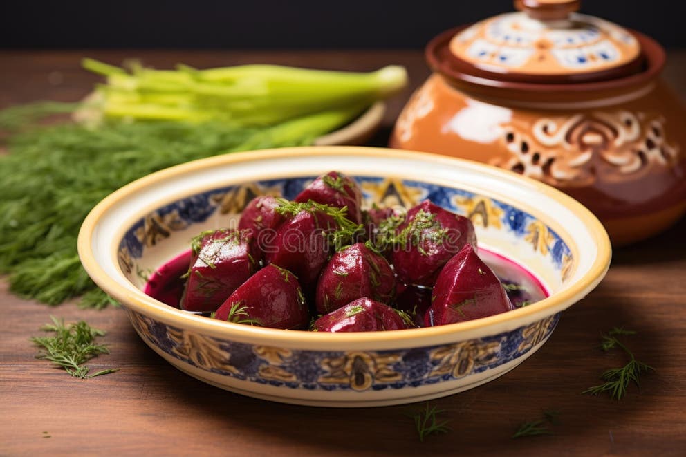 Steamed Beetroot on a Ceramic Plate Stock Image - Image of culinary ...