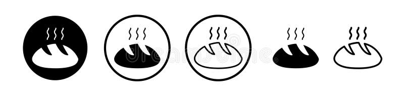 Steamed Bread Line Icon Isolated on White Background Stock Vector ...