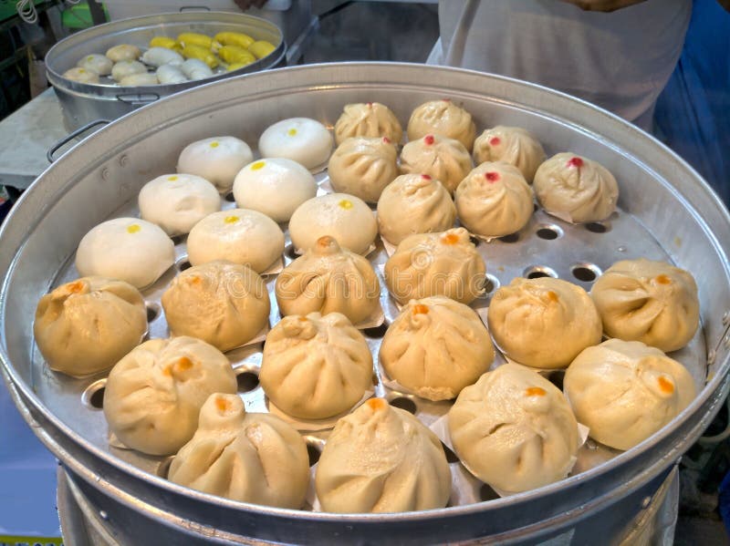 A Steamed Bun Shop on the Side of the Road Stock Photo - Image of steam ...