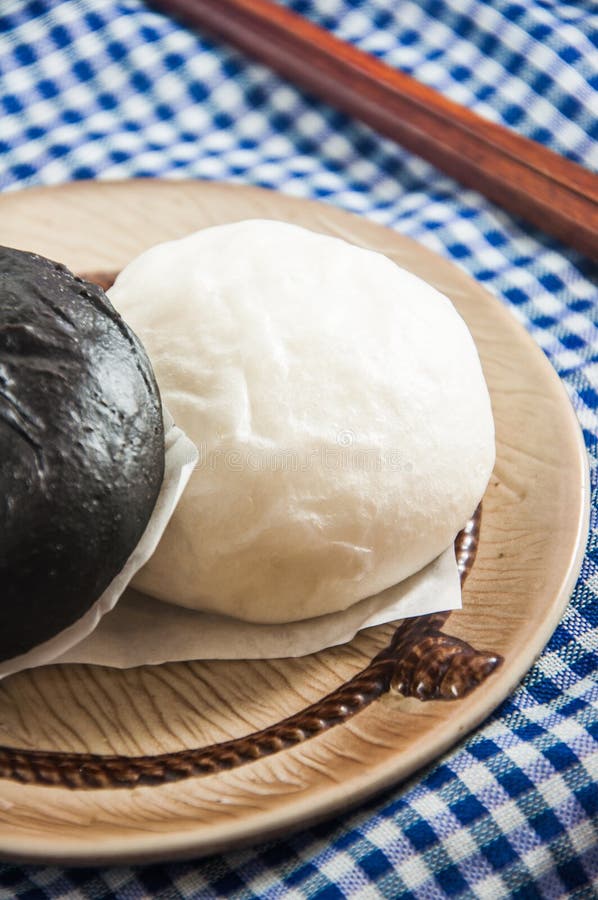 Steamed Bun and Sweet Creamy Stuff Stock Image - Image of fluffy, fresh ...