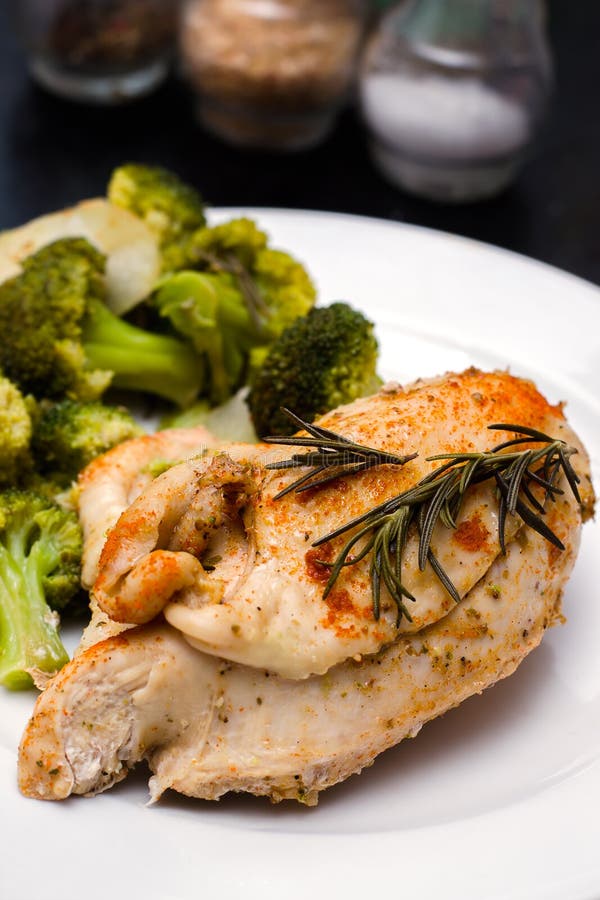 Steamed Chicken Breast with Vegetables Stock Image - Image of food ...