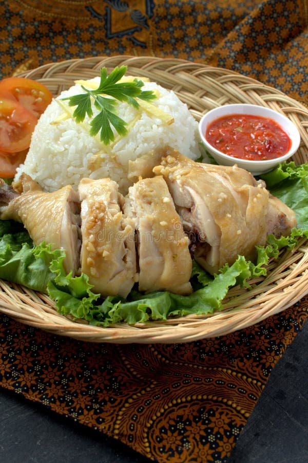 Steamed Chicken Rice stock photo. Image of cuisine, malaysian - 61429716