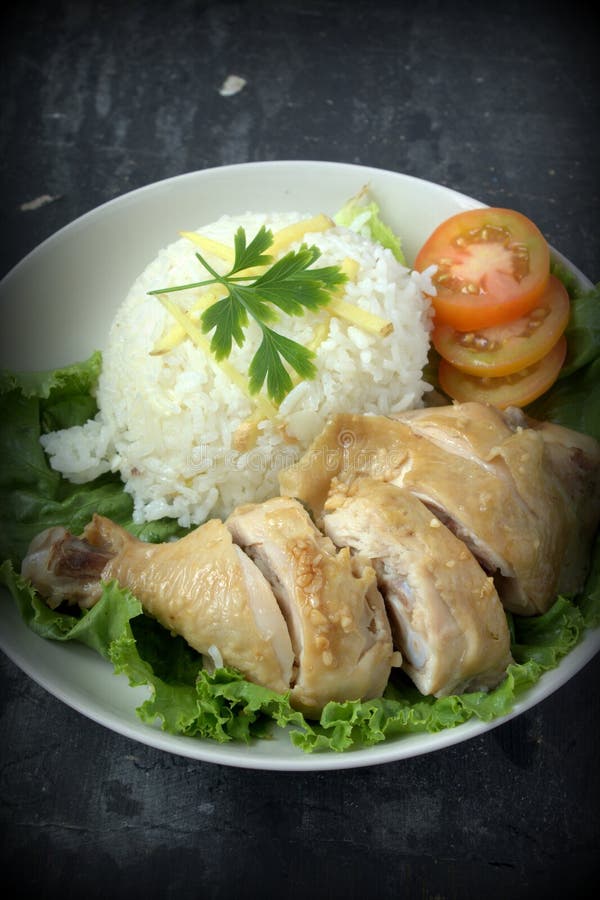 Steamed Chicken Rice stock image. Image of dish, chop - 61430153